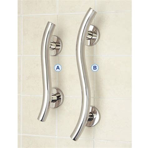 Curved Grab Rail Luxury Finish Support Handle Shower Bar Bathroom