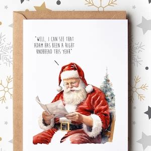 Funny Rude Christmas Card Personalised Christmas Card Etsy