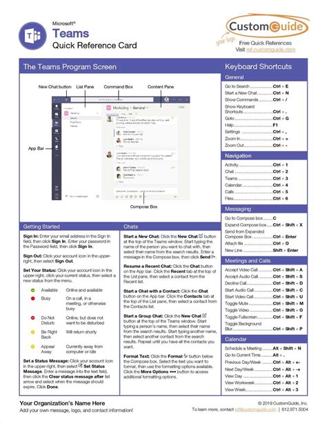 Microsoft Teams Free Reference Card Free Tips And Tricks Guide