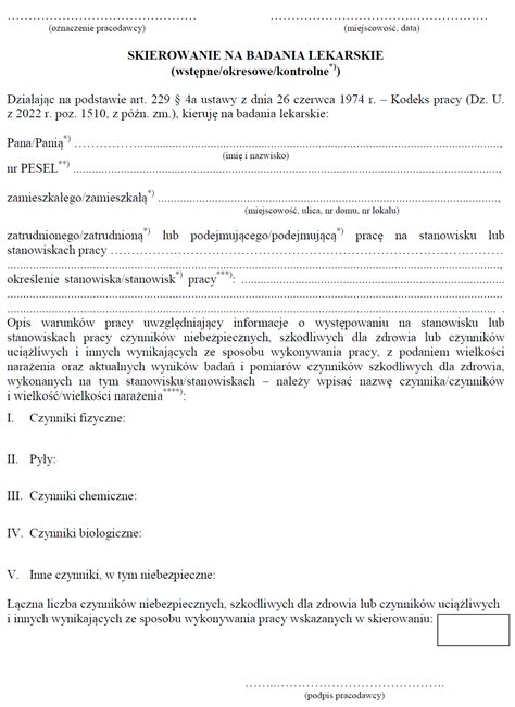 Wniosek Na Badania Lekarskie Pracownika Druk Image To U