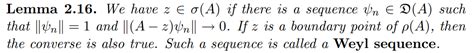 functional analysis weyl s criterion for finding the essential spectrum necessary and