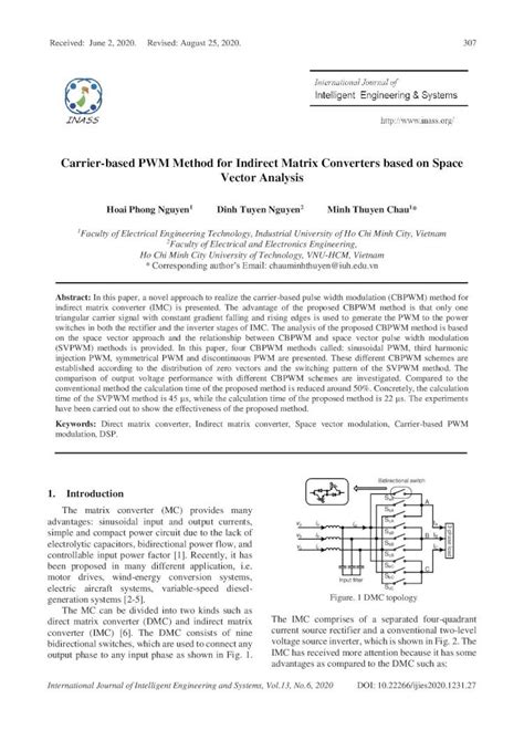 pdf carrier based pwm method for indirect matrix converters based … · 2020 11 25 · carrier