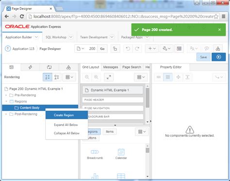 create dynamic content region in oracle apex pl sql dynamic content