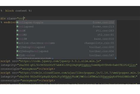 Bootstrap Classes Autocomplete In Pycharm Django IDEs Support