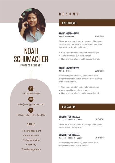 20 Best Free Canva Resume Cv Templates To Downloa Buickcafe