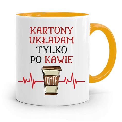 KUBEK ŻÓŁTY DLA MAGAZYNIERA TYLKO PO KAWIE z Nadrukiem ze Zdjęciem