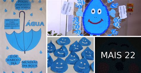 Cartaz Dia da Água em EVA para escola Mural e Painel moldes