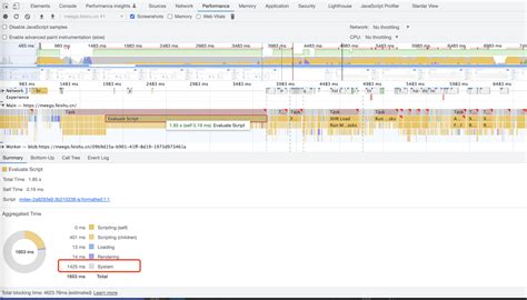 javascript use the chrome performance tab to debug js and find that there are long tasks