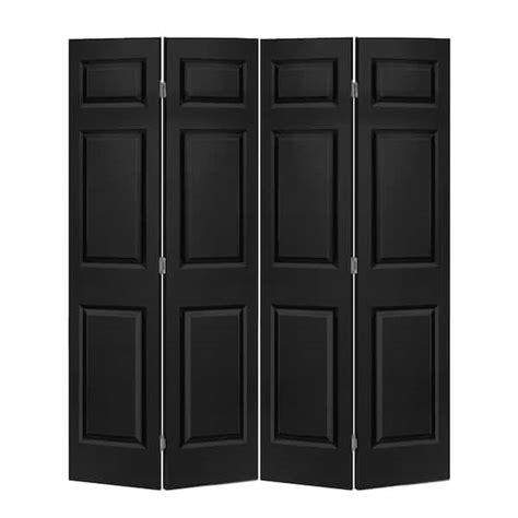 CALHOME 60 In X 80 In 6 Panel Black Painted MDF Composite Bi Fold