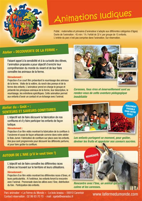 Flyer Fdm Annimations Ludiques La Ferme Du Monde