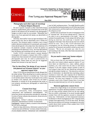 Fillable Online Irb Cornell Fine Tuning Your Approval Request Form