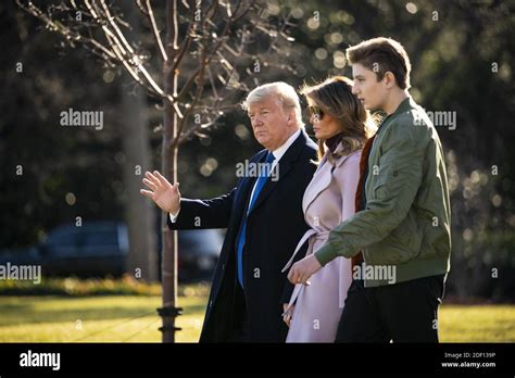 US Präsident Donald Trump First Lady Melania Trump und ihr Sohn Barron