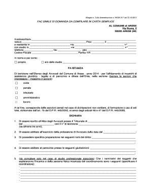 Compilabile Online Avvocatibustoarsizio FAC SIMILE DI DOMANDA DA