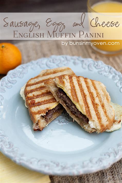 Sausage Egg And Cheese English Muffin Panini Buns In My Oven