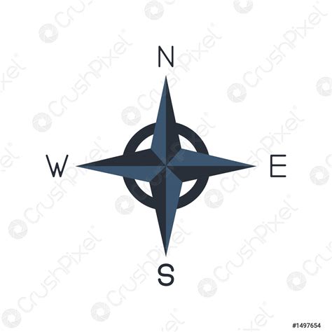 Compass Icon Compass With North South East And West Indicated Stock