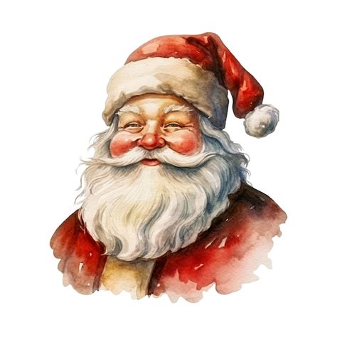 Premium AI Image Watercolor Illustration Of Retro Santa Claus Ai