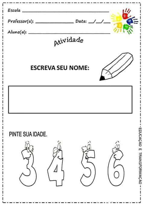 60ATIVIDADES NOMESpara Educação Infantil Atividade o nome