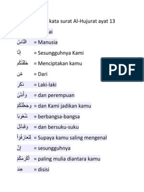 Detail Surat Al Hujurat Ayat 13 Latin Dan Artinya Koleksi Nomer 29