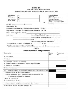 Fillable Online Form 201 Part I Rushabh Infosoft Ltd Fax Email Print