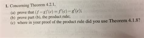 solved 1 concerning theorem 4 2 1 a prove that