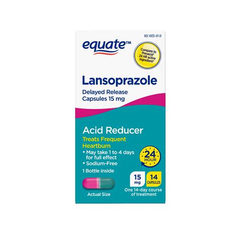 Equate Lansoprazole Delayed Release Capsules 15 Mg 14 Ct Walmart