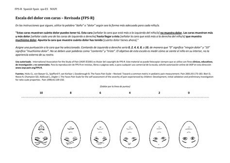 Pdf Escala Del Dolor Con Caras Revisada Fps R Title Faces Pain