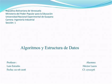 Algoritmos Y Estructura De Datos PPT