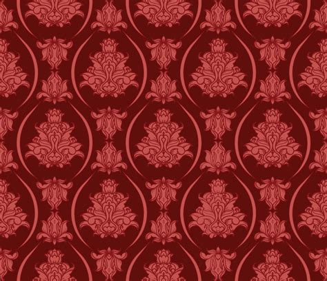 Seamless Red Damask Wallpaper Pattern 22450841 Vector Art At Vecteezy