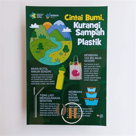 Jual Poster Cintai Bumi Kurangi Sampah Plastik Sampah Plastik