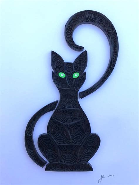 Quilling Black Cat Quilled Art Etsy Paper Quilling Flowers Paper