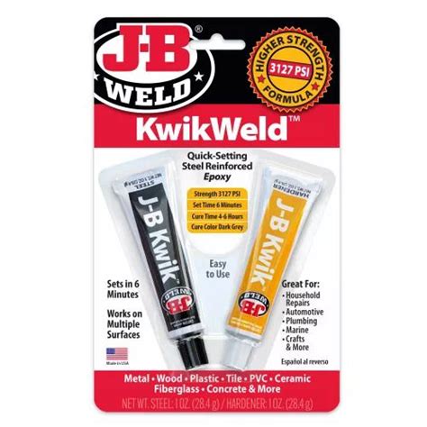 JB Weld KwikWeld Quick Setting Steel Reinforced Epoxy 2 Oz 6 Min