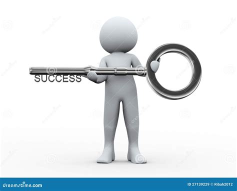 Homme 3d Et Clé à La Réussite Illustration Stock Illustration du