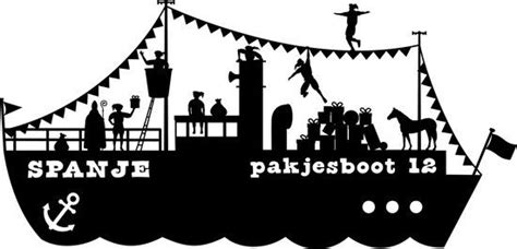 Raamsticker Sinterklaas Stoomboot Pakjesboot 12 Sint En Piet