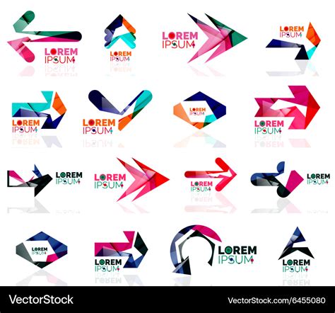 Geometric Shapes Arrow Company Logo Set Paper Vector Image