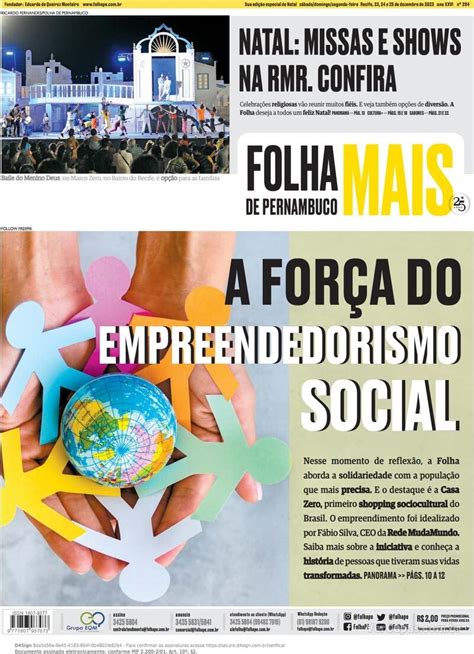Capa Folha De Pernambuco Segunda De Outubro De