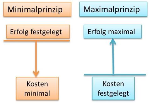 Ökonomisches Prinzip Minimal Maximalprinzip einfache Beispiele