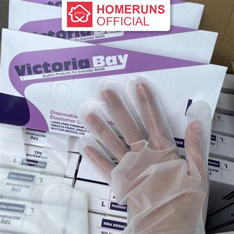 Hộp 100 găng tay làm bếp siêu dai Victoria Bay chất liệu TPE không mùi