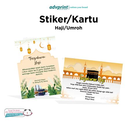 Jual STIKER HAJI TASYAKURAN HAJI KARTU UMROH STIKER PENGAJIAN STIKER