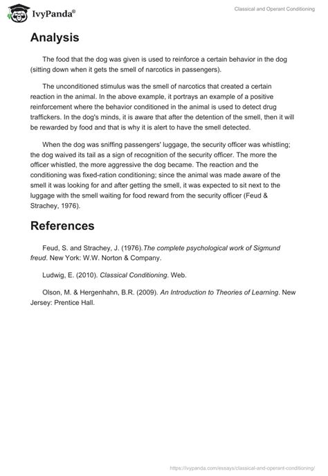 Classical And Operant Conditioning 575 Words Essay Example