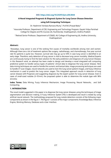 pdf a novel integrated prognosis and diagnosis system for lung cancer disease detection using