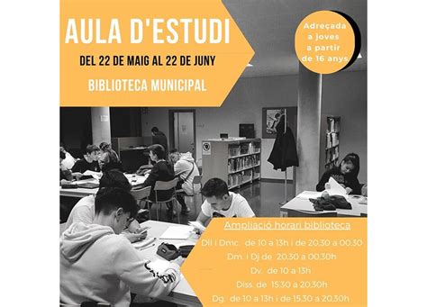 Aula D Estudi D Estiu A La Biblioteca Marcel Ayats Ajuntament De Sant