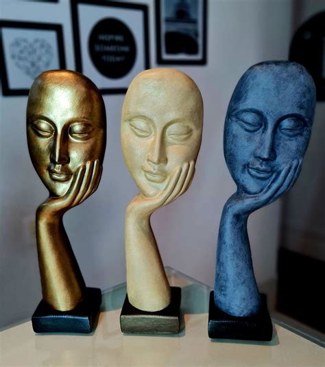 Mão na Face Estatueta Enfeite Decoração Escritório Estátua Elo7