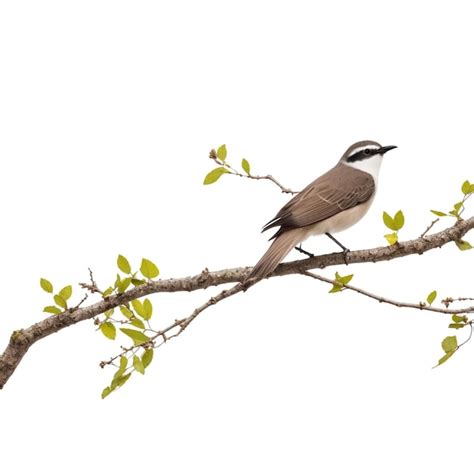 Premium Ai Image Tree Branch Isolated On White Background With Bird