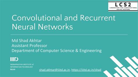 convolutional and recurrent neural networks ppt