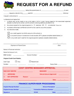 Fillable Online Refund Request Letter Template Samples Doc