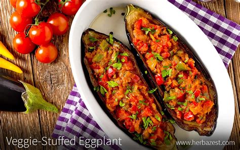 Veggie Stuffed Eggplant HerbaZest