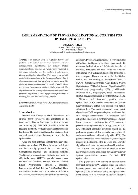 pdf implementation of flower pollination algorithm for optimal power flow