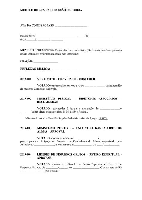 Aprender Sobre 64 Imagem Modelo De Ata Igreja Br Thptnganamst Edu Vn