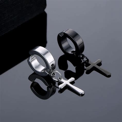 1 10 Pairs Men Stainless Steel Non Piercing Magnetic Stud Earrings