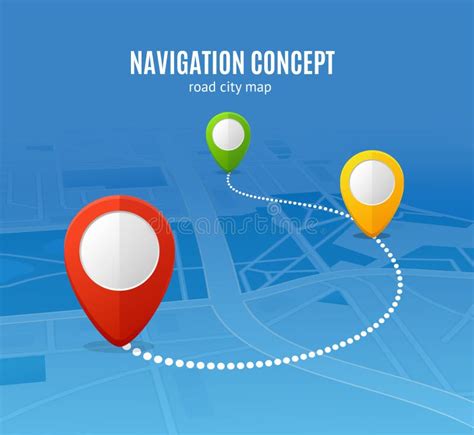 Mapa De La Ciudad Del Camino Del Concepto De La Navegación Vector